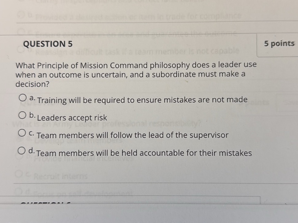 What Principle of Mission Command philosophy | StudyX