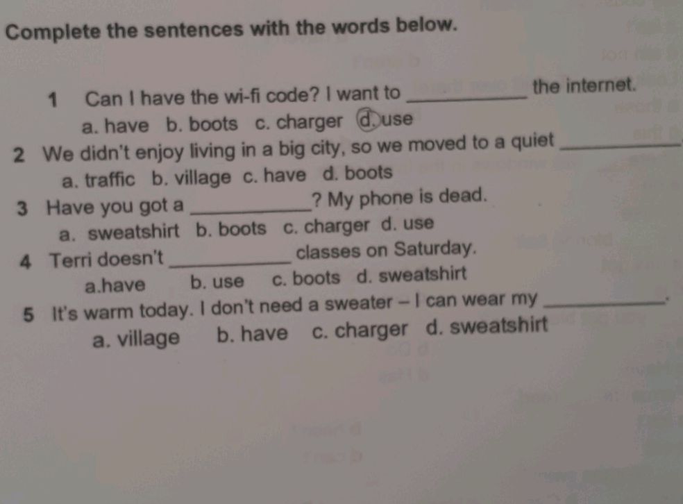 Complete the sentences with the words below. | StudyX