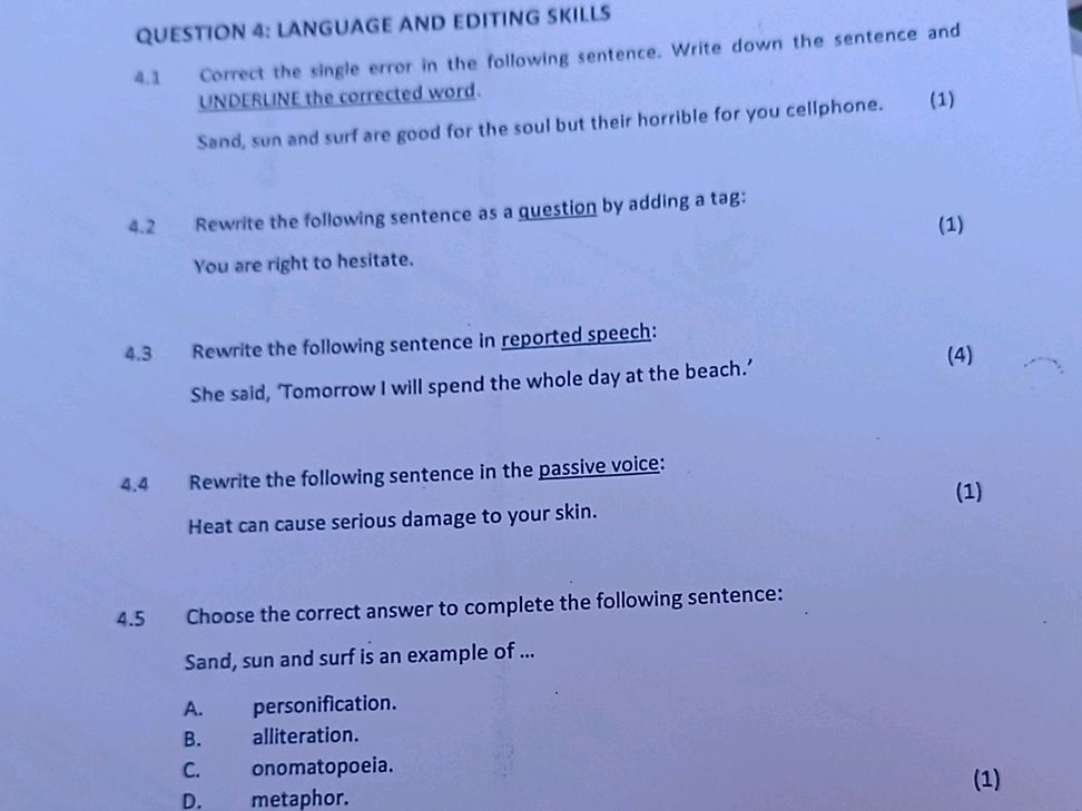 4.1 Correct the single error in the | StudyX
