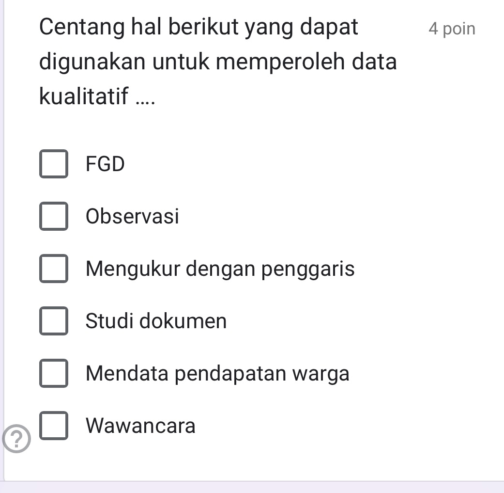 Centang hal berikut yang dapat digunakan | StudyX