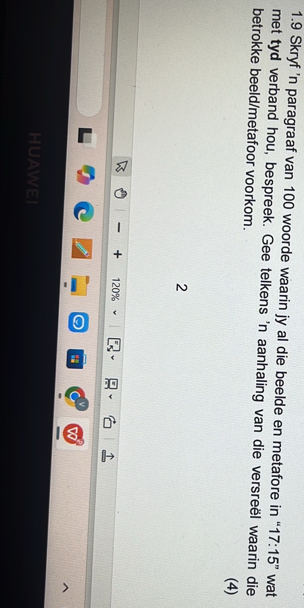 1.9 Skryf 'n paragraaf van 100 woorde waarin | StudyX