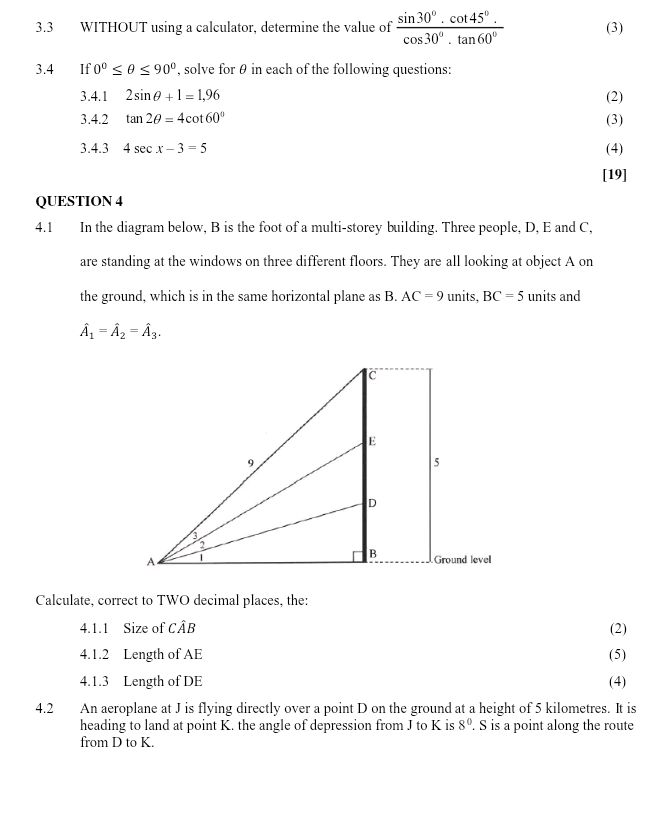 3.3 WITHOUT using a calculator, determine | StudyX