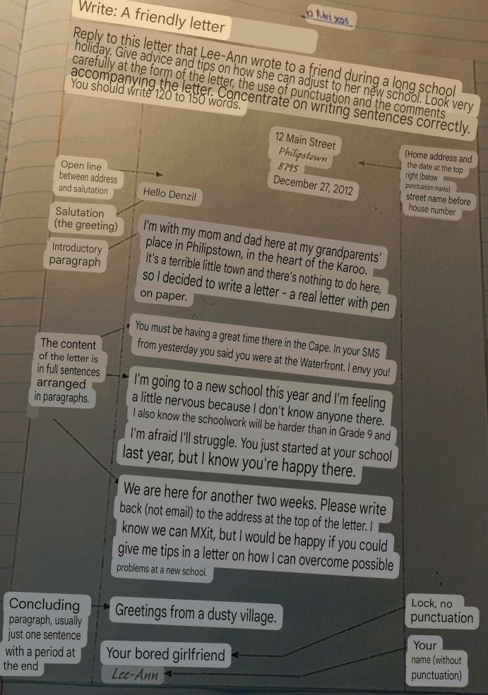 Write: A friendly letter Reply to this | StudyX