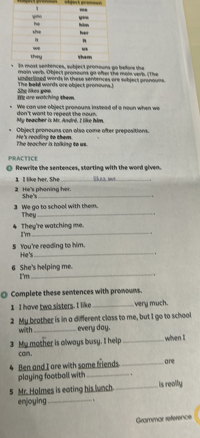 subject pronoun | object pronoun ---|--- | StudyX