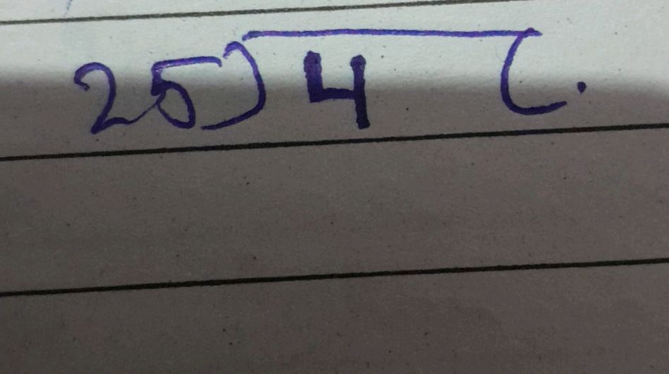 Division problem: 25 divided by 4 | StudyX