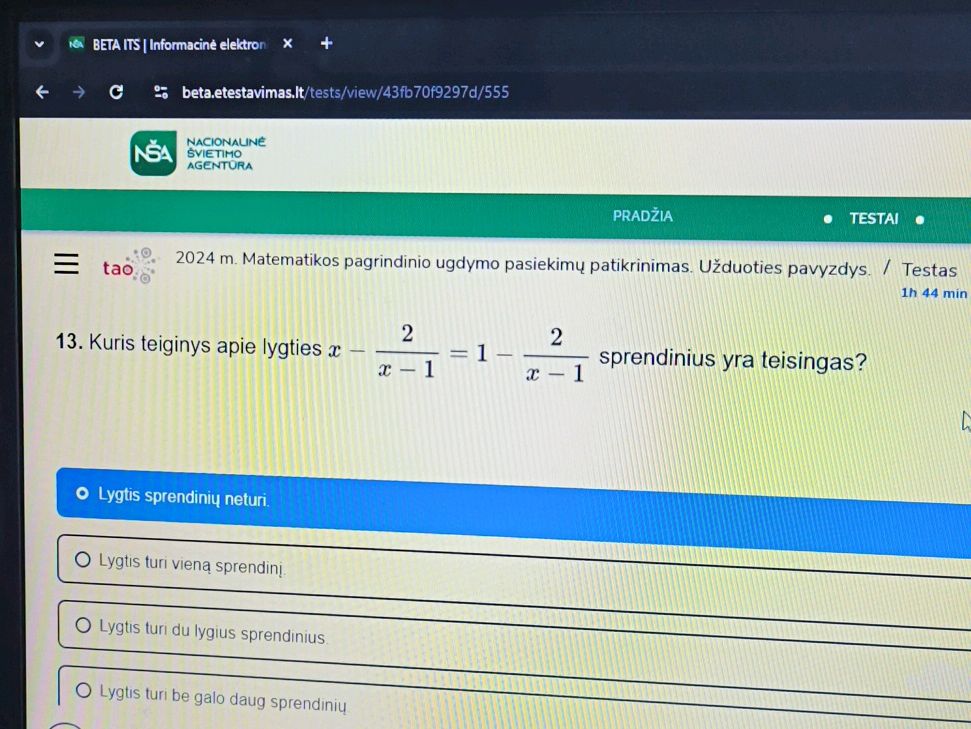 13. Kuris teiginys apie lygties $x - | StudyX