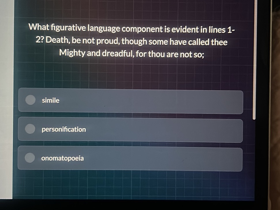 What figurative language component is | StudyX