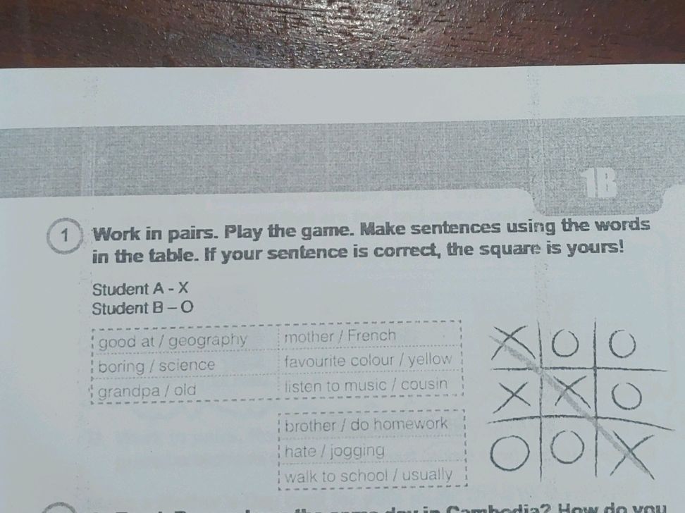Work in pairs. Play the game. Make sentences | StudyX