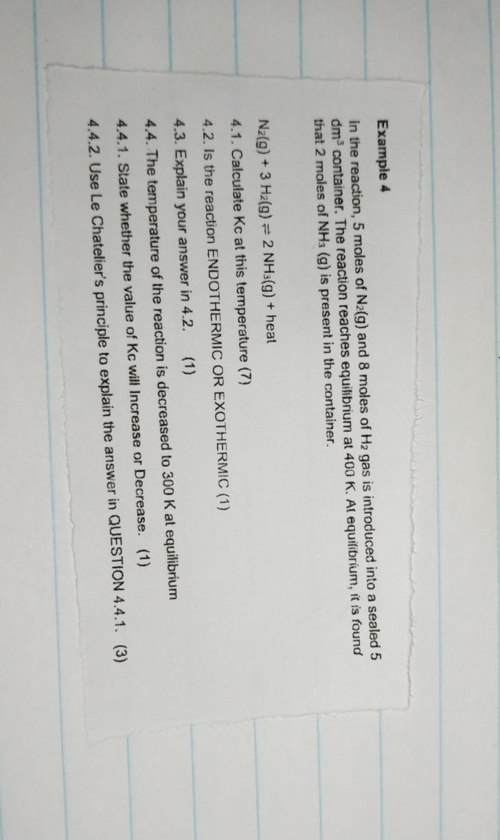 Example 4 In the reaction, 5 moles of N2(g) | StudyX