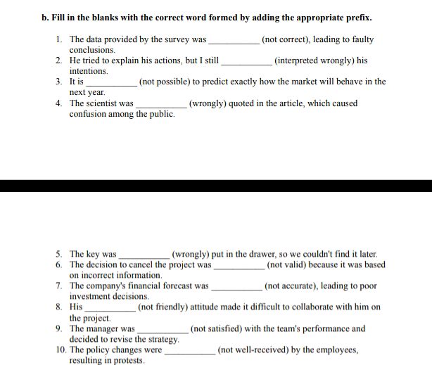 b. Fill in the blanks with the correct word | StudyX