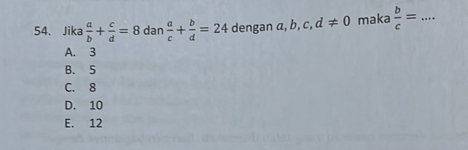 54. Jika $ {a}{b} + {c}{d} = 8$ dan $ | StudyX