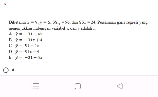 Diketahui $ {x} = 9$, $ {y} = 5$, $SS_{xy} = | StudyX