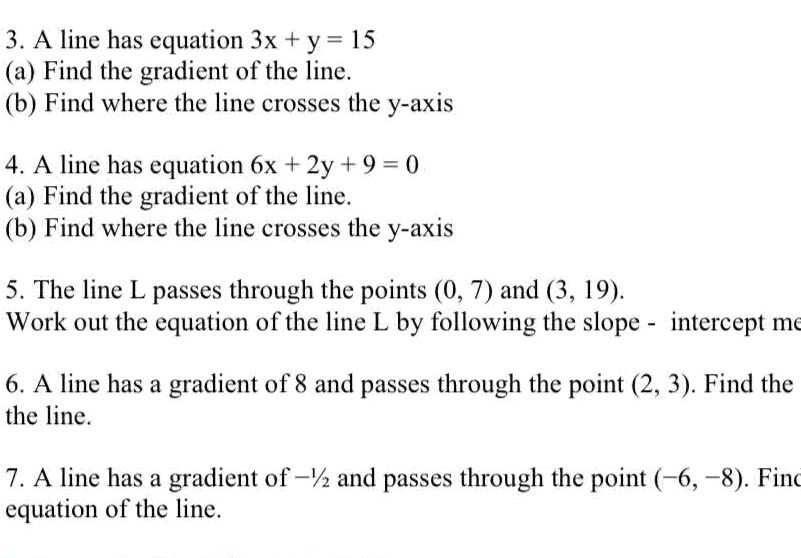 3. A line has equation 3x + y = 15 (a) Find | StudyX