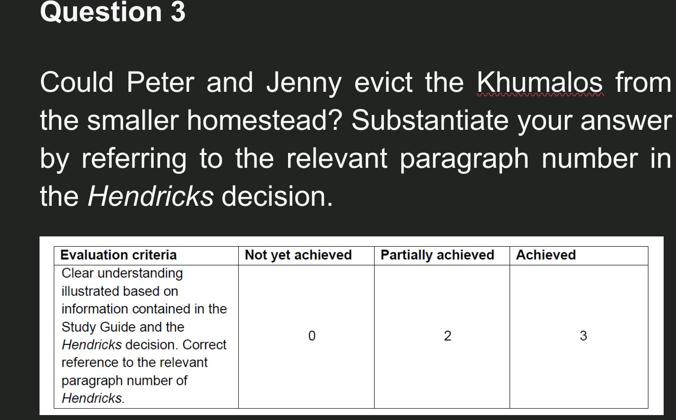 Question 3 Could Peter and Jenny evict the | StudyX