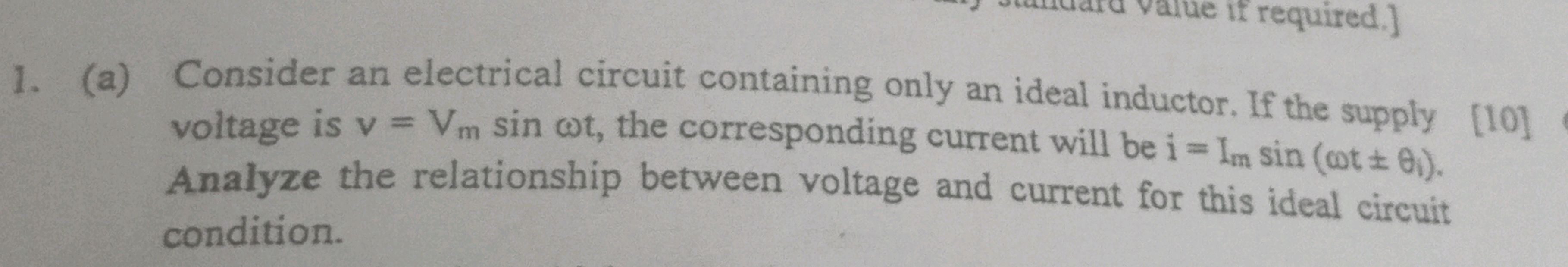 1. (a) Consider an electrical circuit | StudyX
