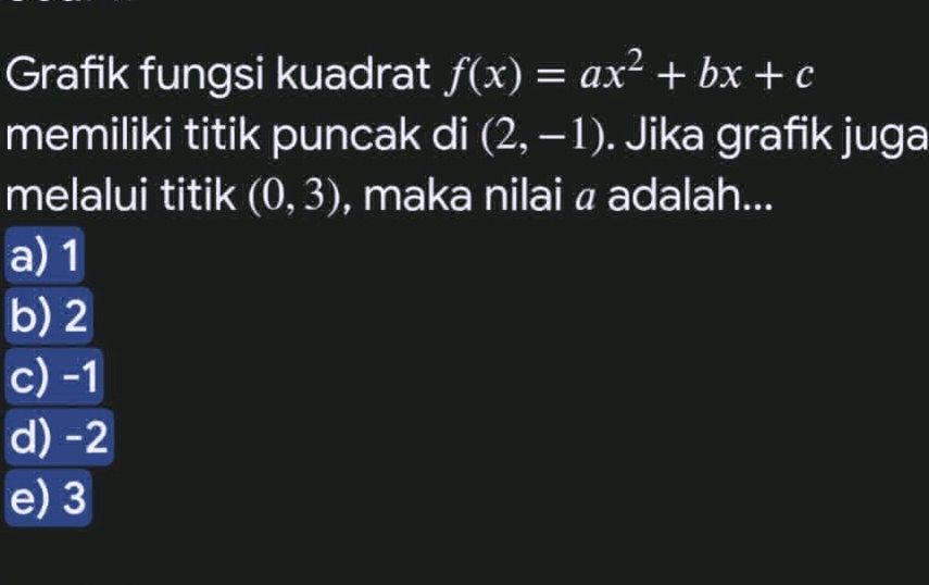 Grafik fungsi kuadrat $f(x) = ax^2 + bx + c$ | StudyX