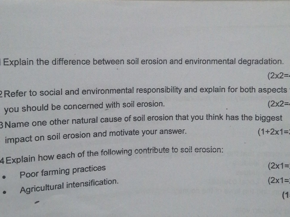 1 Explain the difference between soil | StudyX