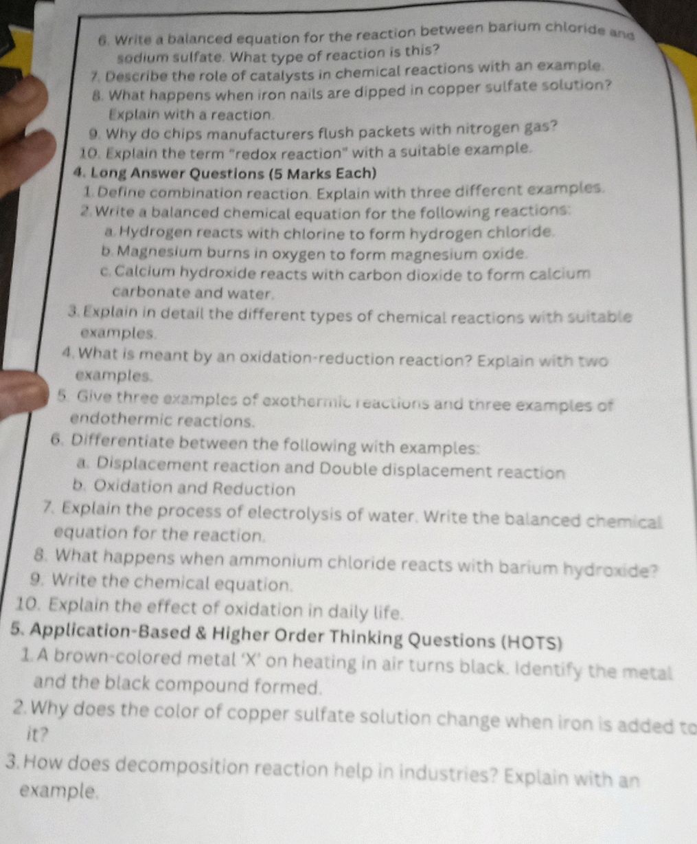 6. Write a balanced equation for the | StudyX