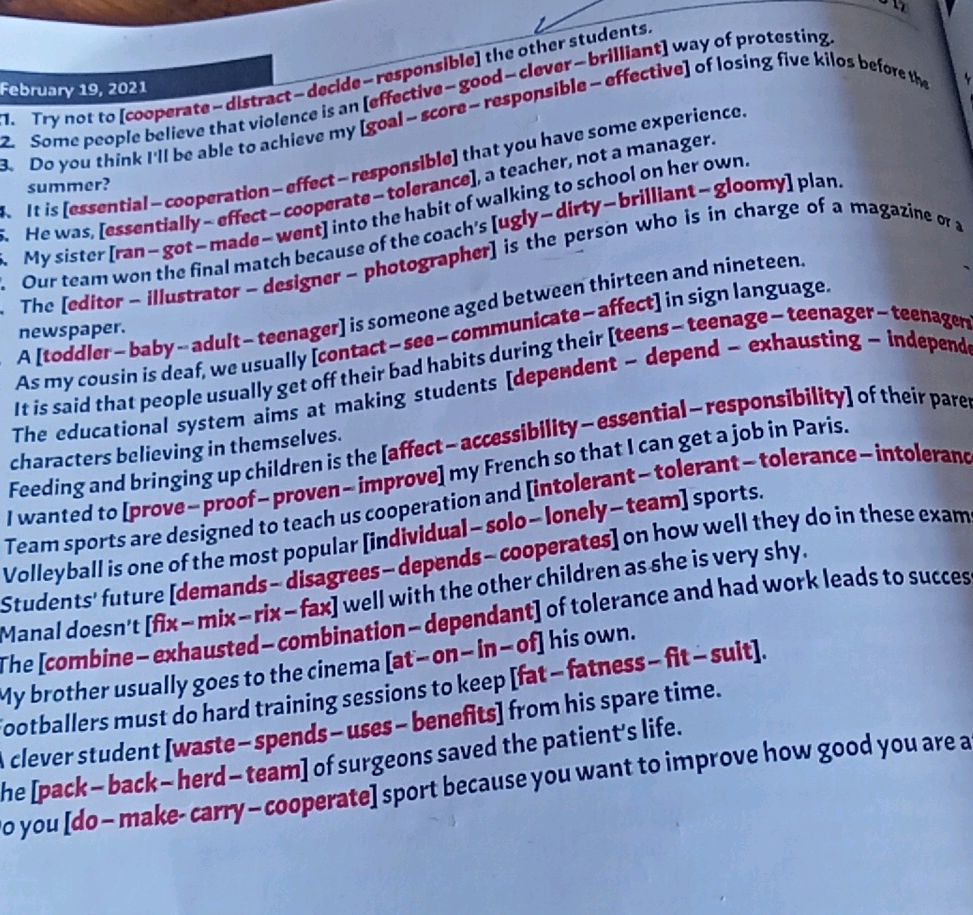 1. Try not to [cooperate - distract - decide | StudyX