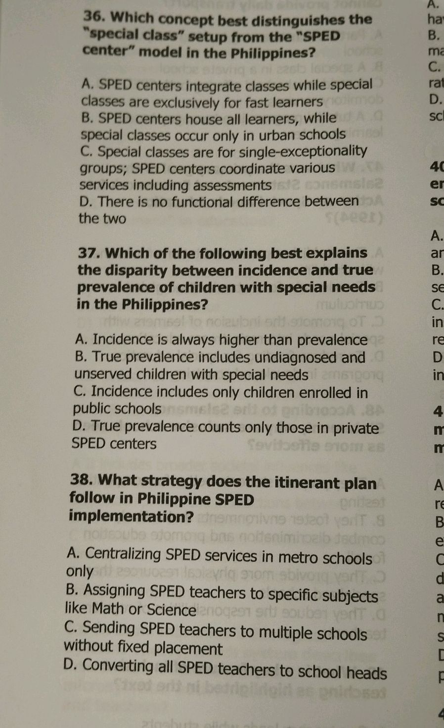 36. Which concept best distinguishes the | StudyX