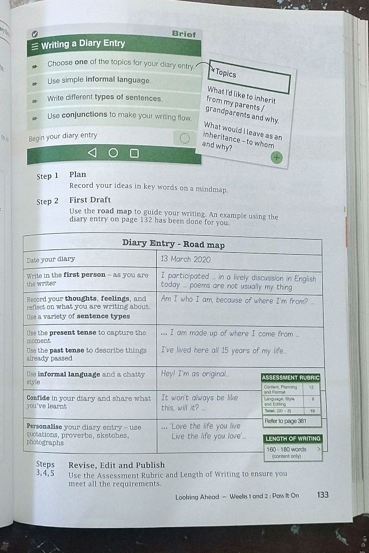 Writing a Diary Entry Choose one of the | StudyX