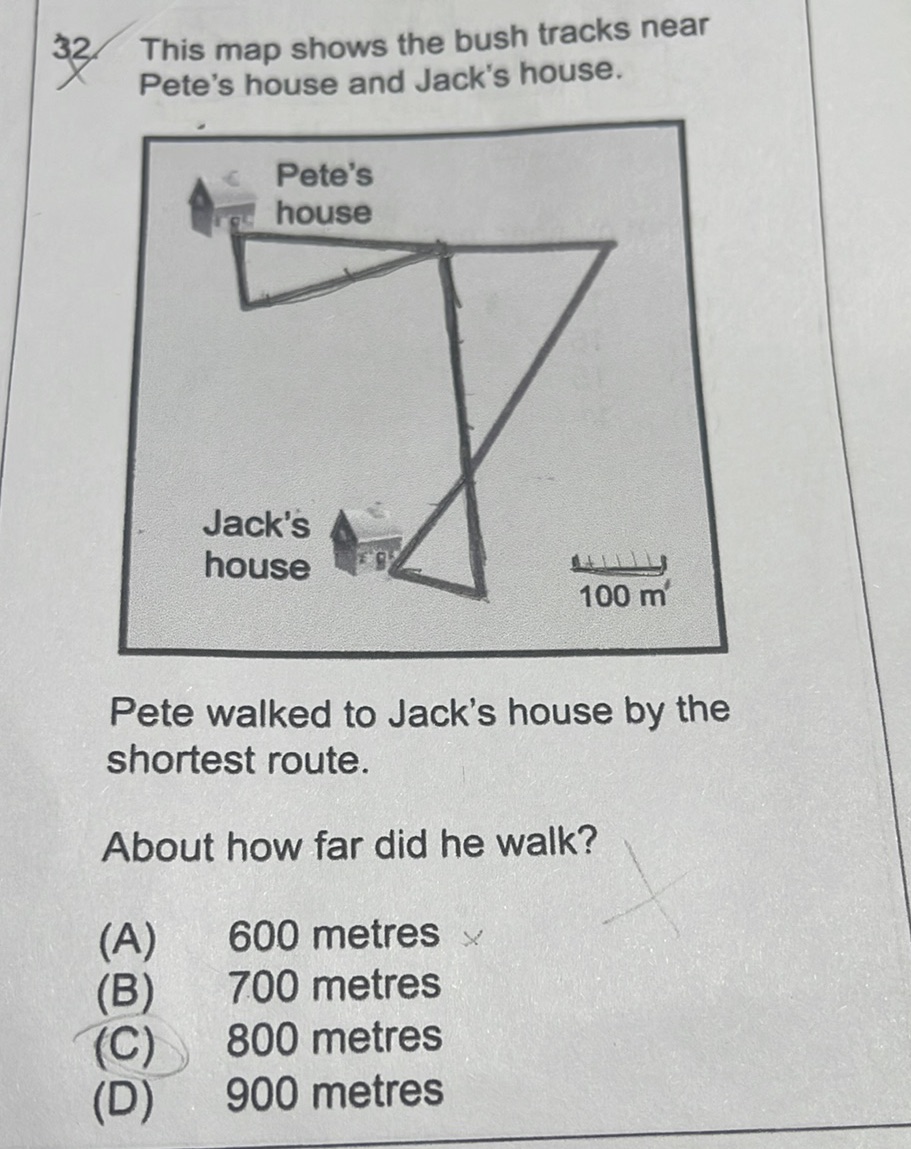 This map shows the bush tracks near Pete's | StudyX