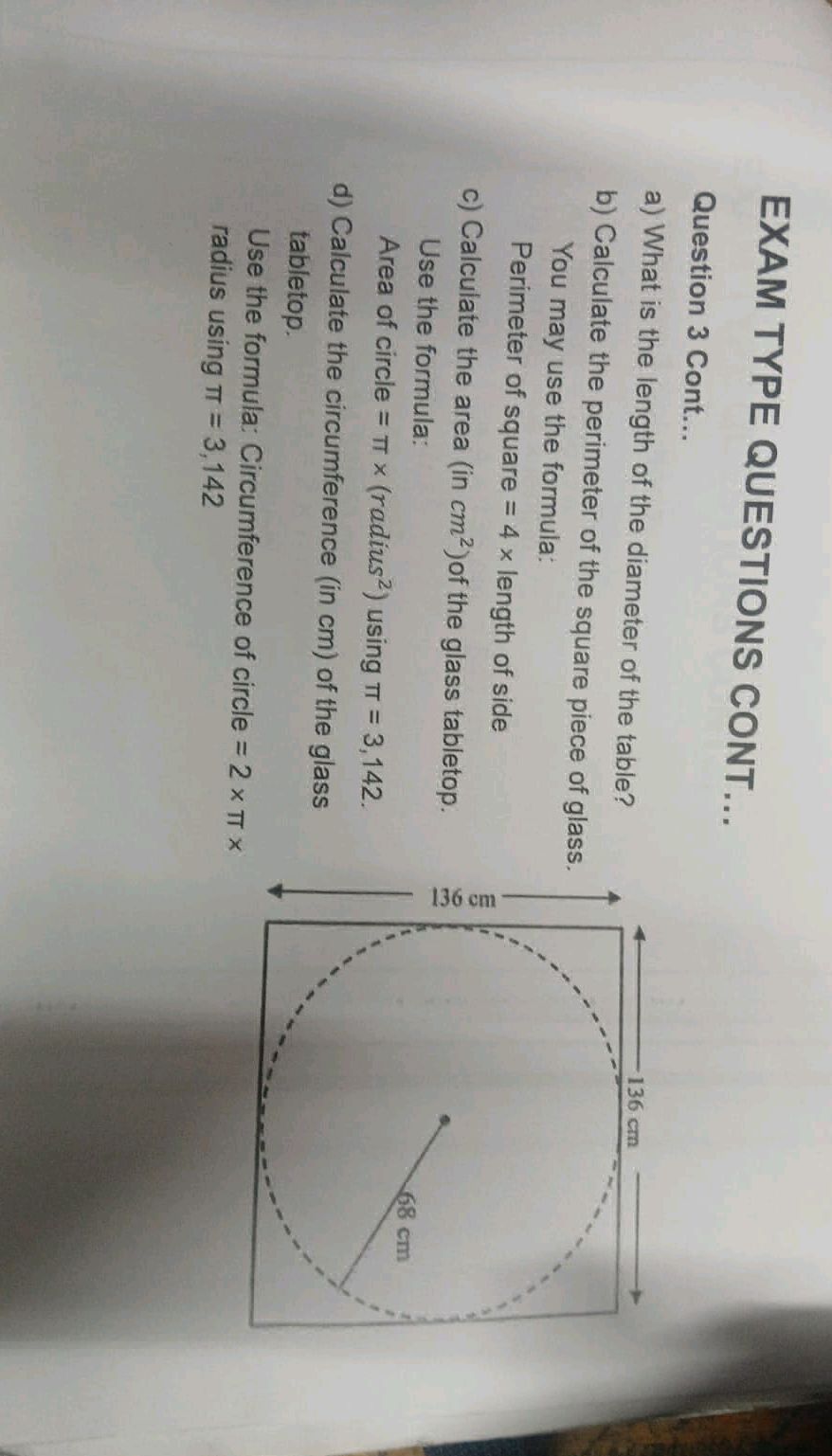 a) What is the length of the diameter of the | StudyX