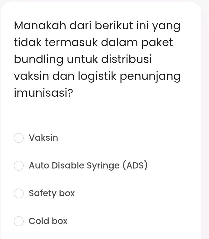 Manakah dari berikut ini yang tidak termasuk | StudyX