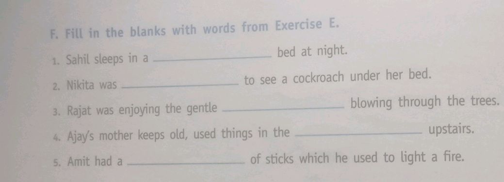 F. Fill in the blanks with words from | StudyX