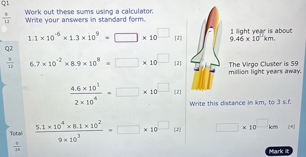 Work out these sums using a calculator. | StudyX