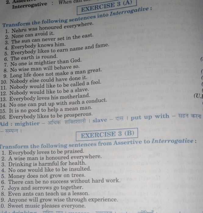 EXERCISE 3 (A) Transform the following | StudyX