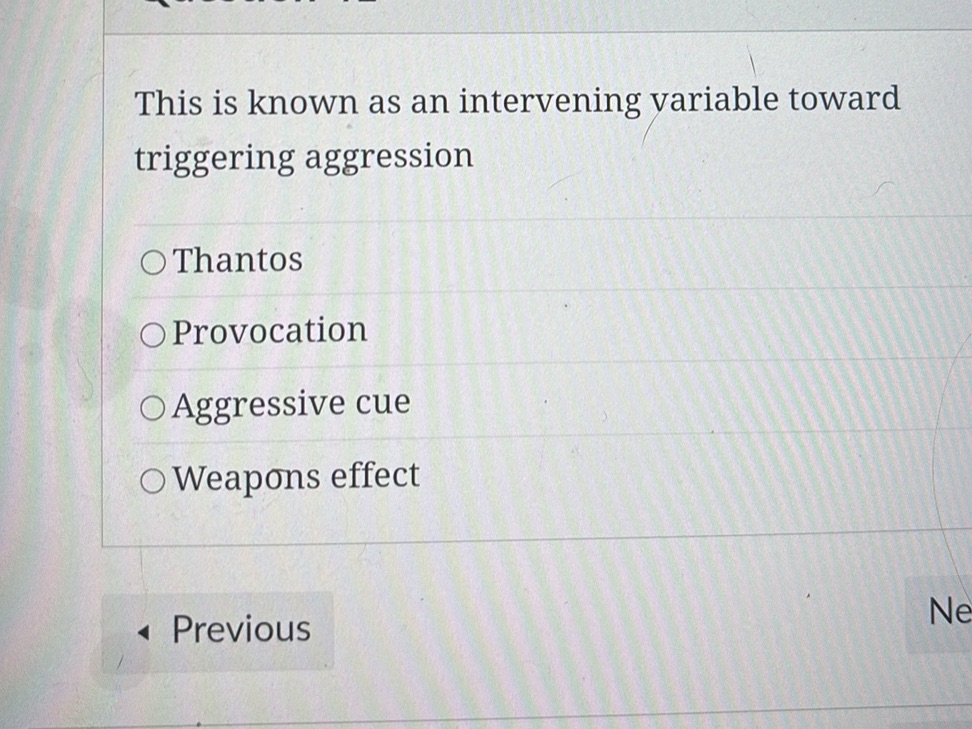 This is known as an intervening variable | StudyX