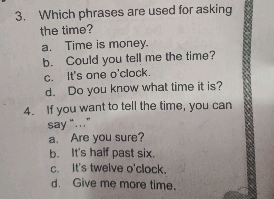 3. Which phrases are used for asking the | StudyX