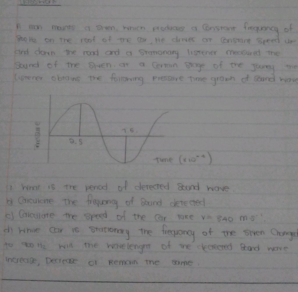 A man mounts a siren, which produces a | StudyX