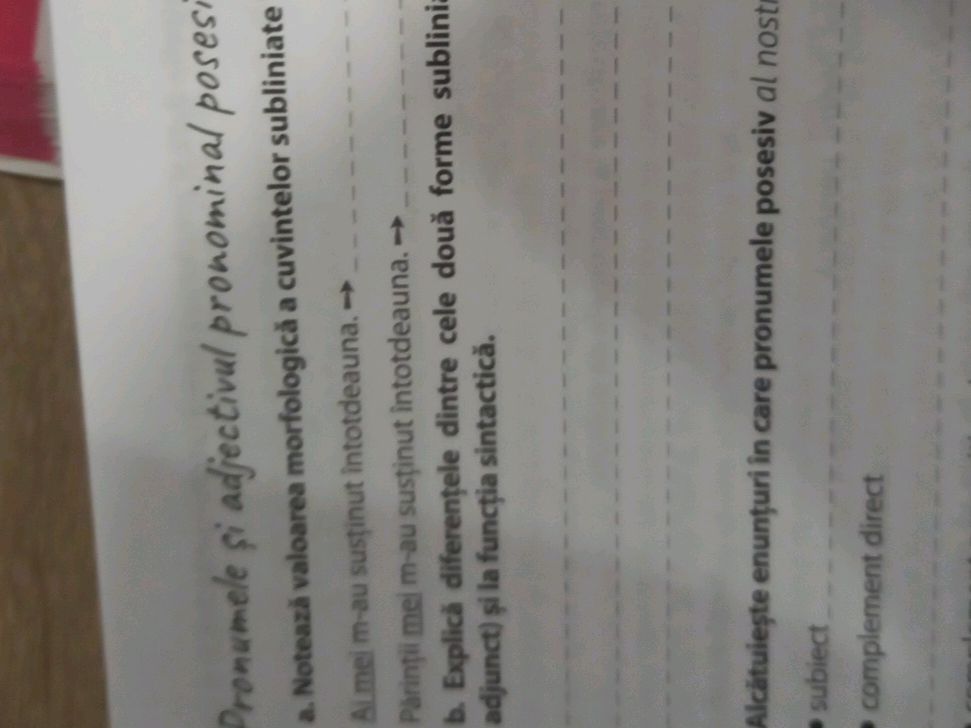 Pronumele și adjectivul pronominal posesiv | StudyX