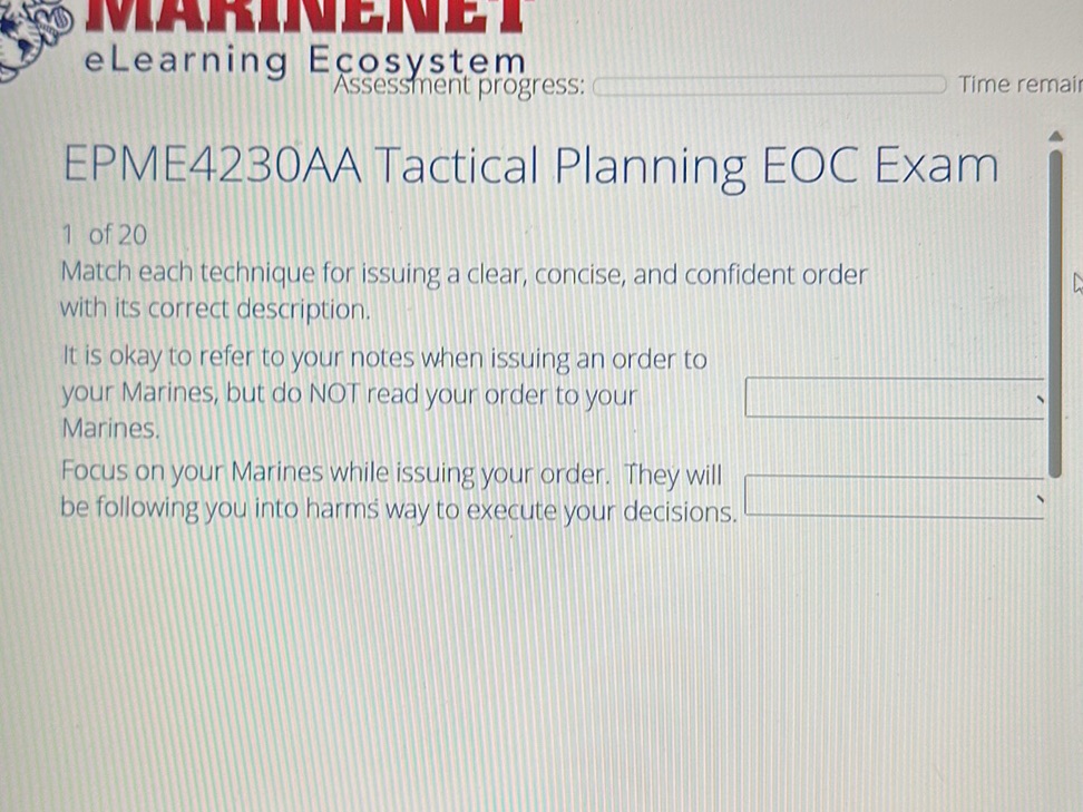 Match each technique for issuing a clear, | StudyX