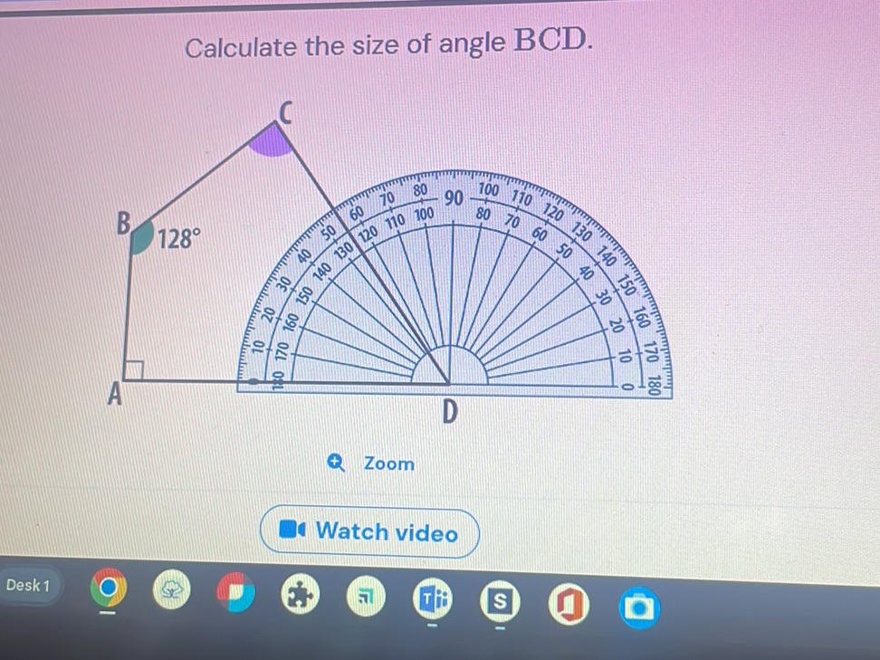 Calculate the size of angle BCD. Angle B