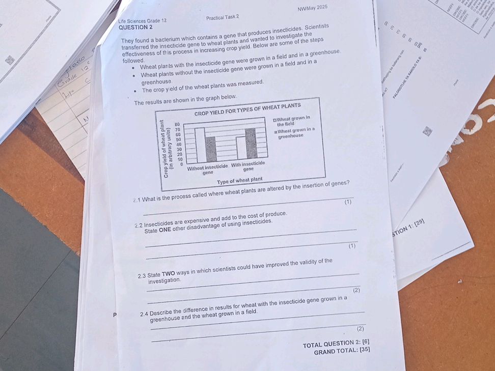 Life Sciences Grade 12 Practical Task 2 | StudyX