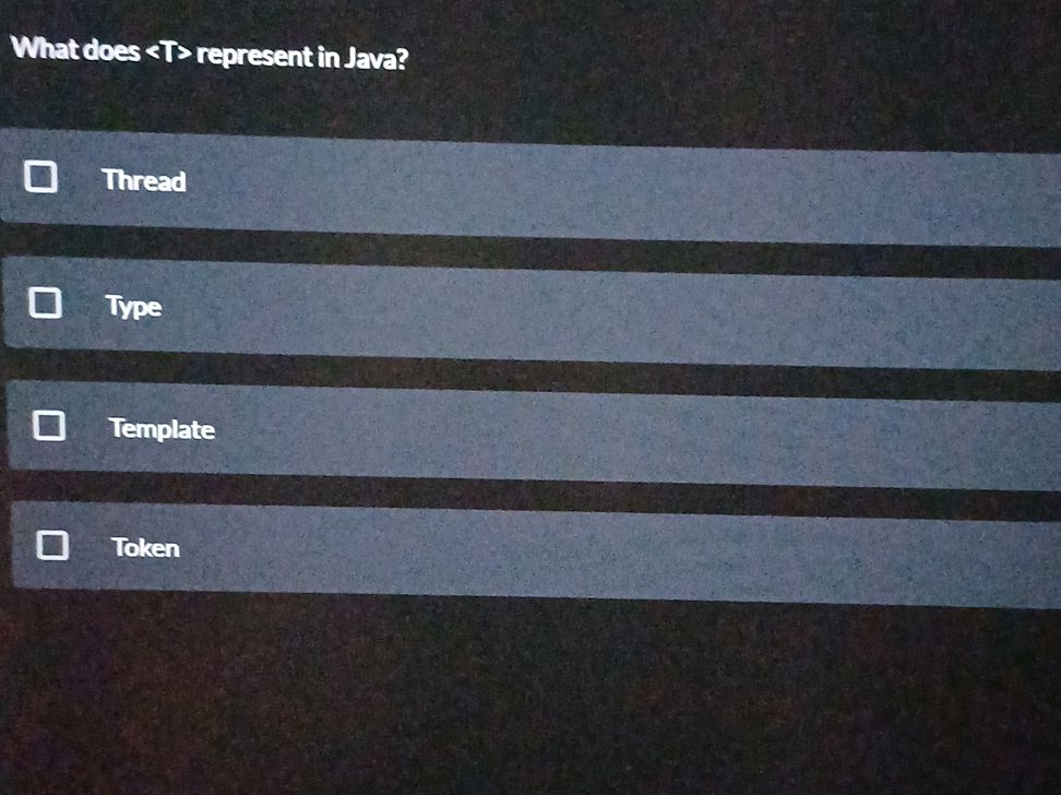 What does represent in Java? ☐ Thread ☐ | StudyX
