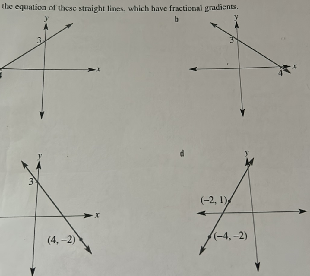 Find the equation of these straight lines, | StudyX