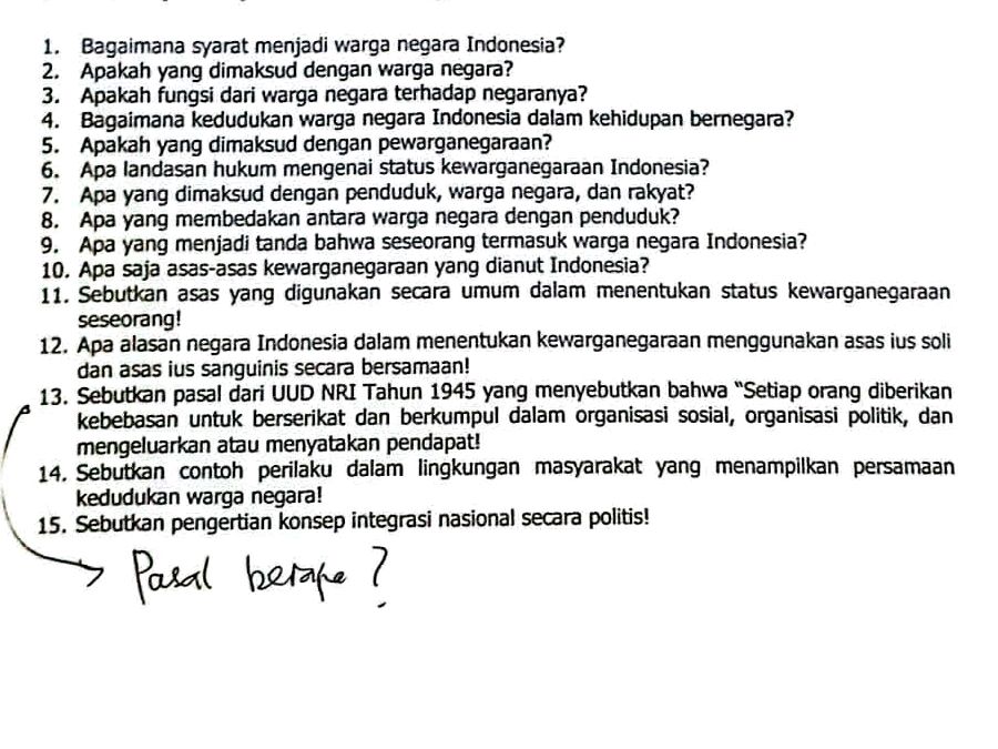 1. Bagaimana syarat menjadi warga negara | StudyX