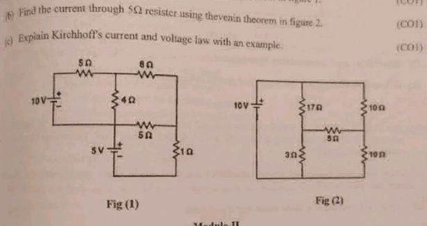 (b) Find the current through 5Ω resister | StudyX