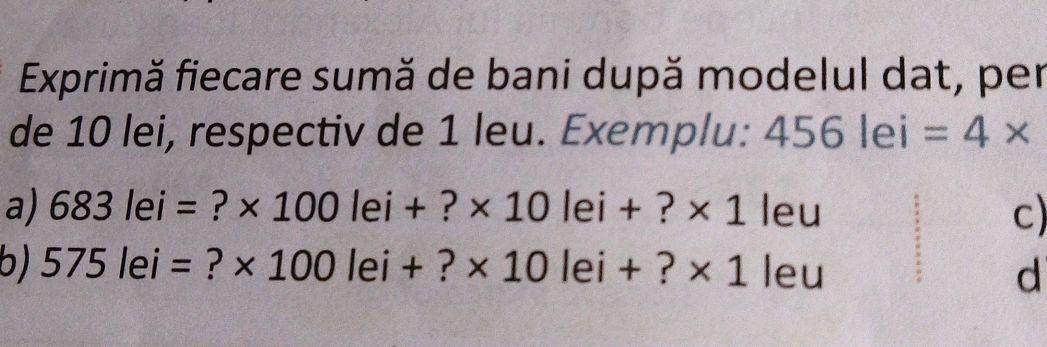 Exprimă fiecare sumă de bani după modelul | StudyX