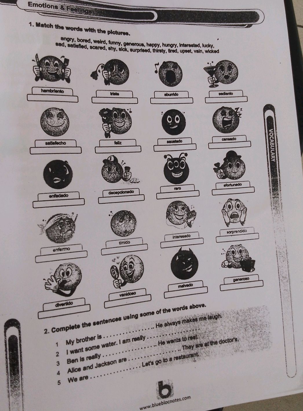 1. Match the words with the pictures. | StudyX