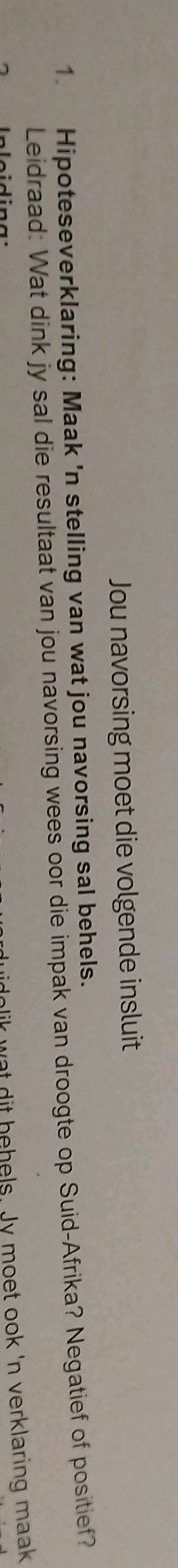 1. Jou navorsing moet die volgende insluit | StudyX