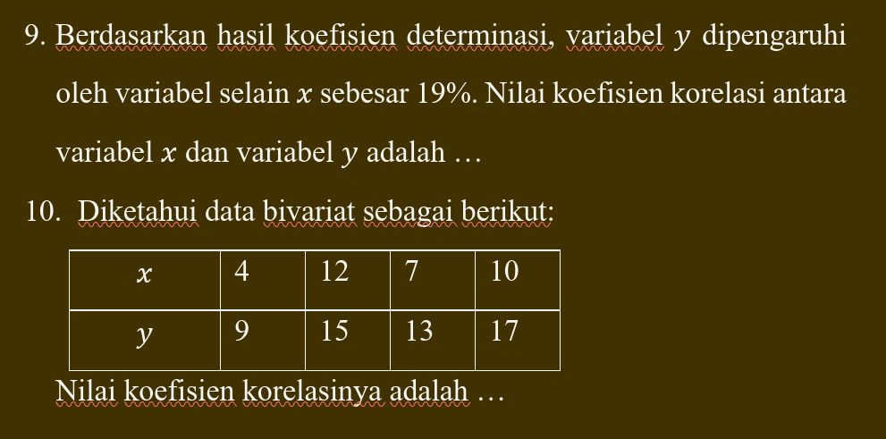9. Berdasarkan hasil koefisien determinasi, | StudyX