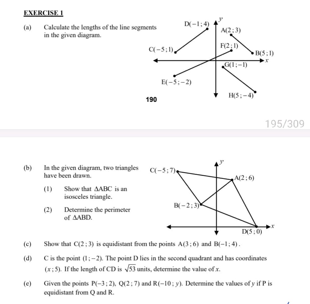 EXERCISE 1 (a) Calculate the lengths of the | StudyX