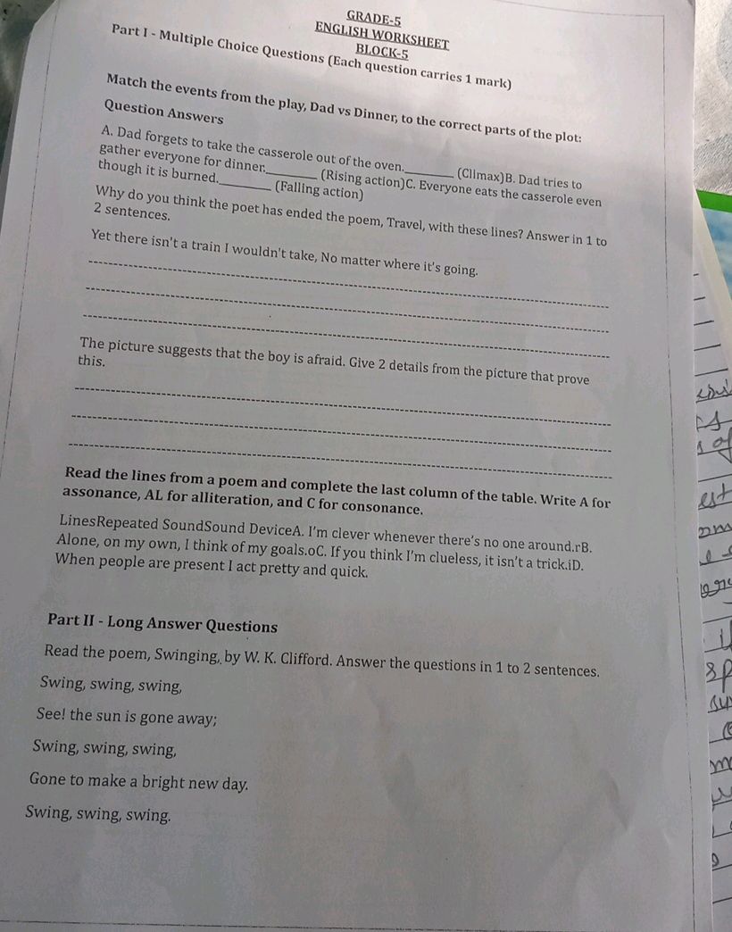 Match the events from the play, Dad vs | StudyX