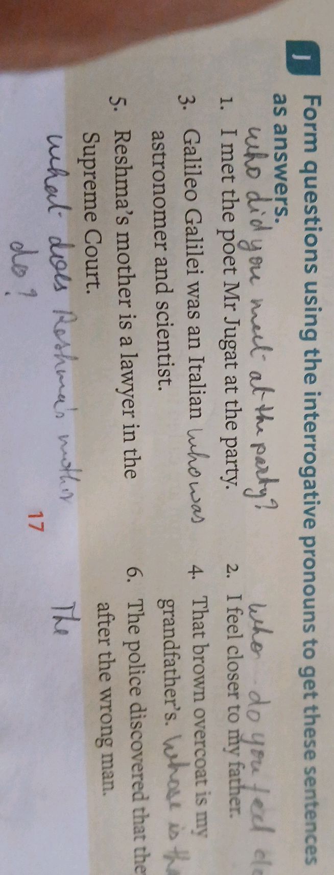 Form questions using the interrogative | StudyX