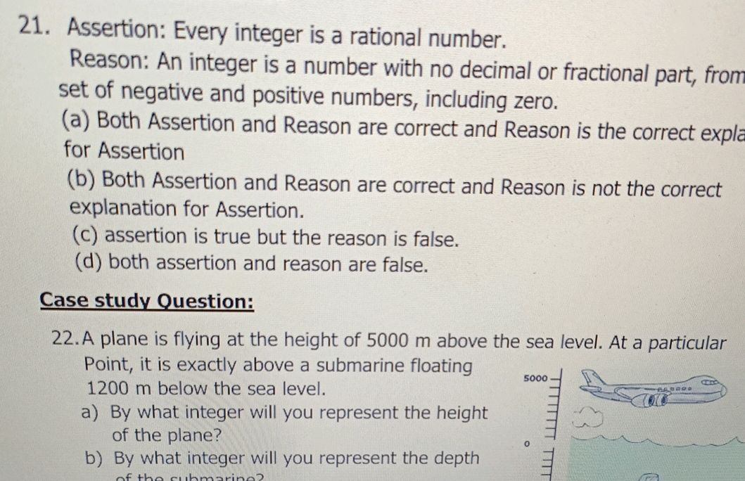 21. Assertion: Every integer is a rational | StudyX